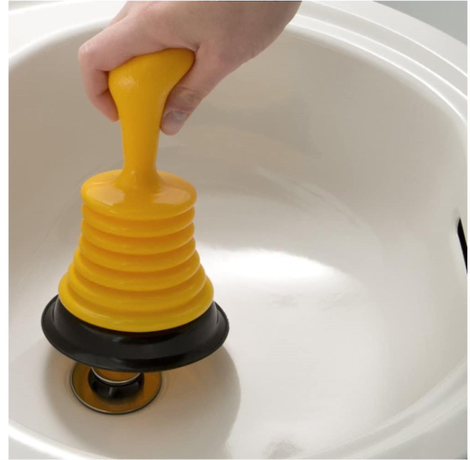 2 Small Compact Plunger Powerful Ergonomic Handle Bathroom Kitchen Sink ...