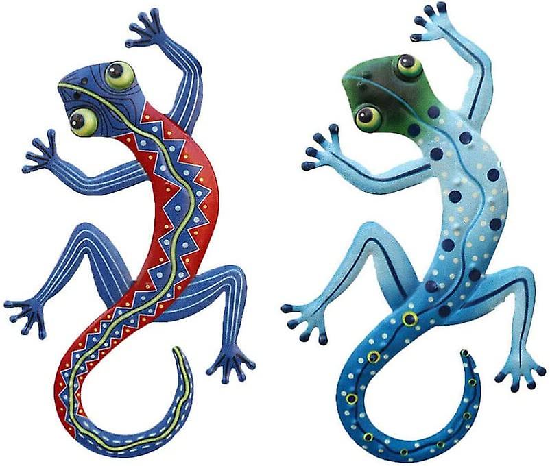 Outdoor Lizard Garden Art, Metal Gecko Wall Decor, Lizard Decor, Set of ...