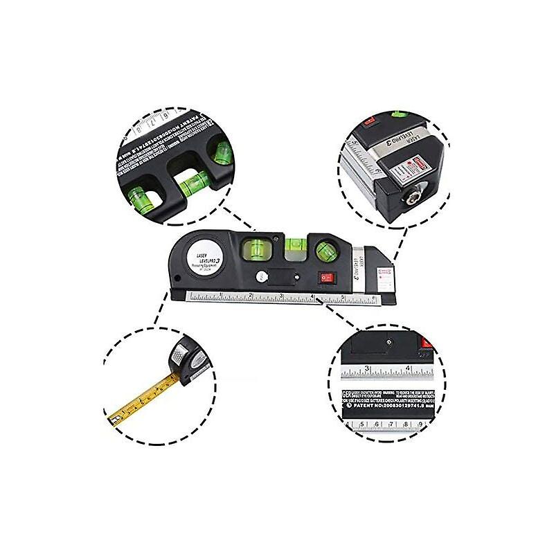 In 1 Spirit Level With Cross Lines, 9 Inch Tape Measure, Multi-function ...