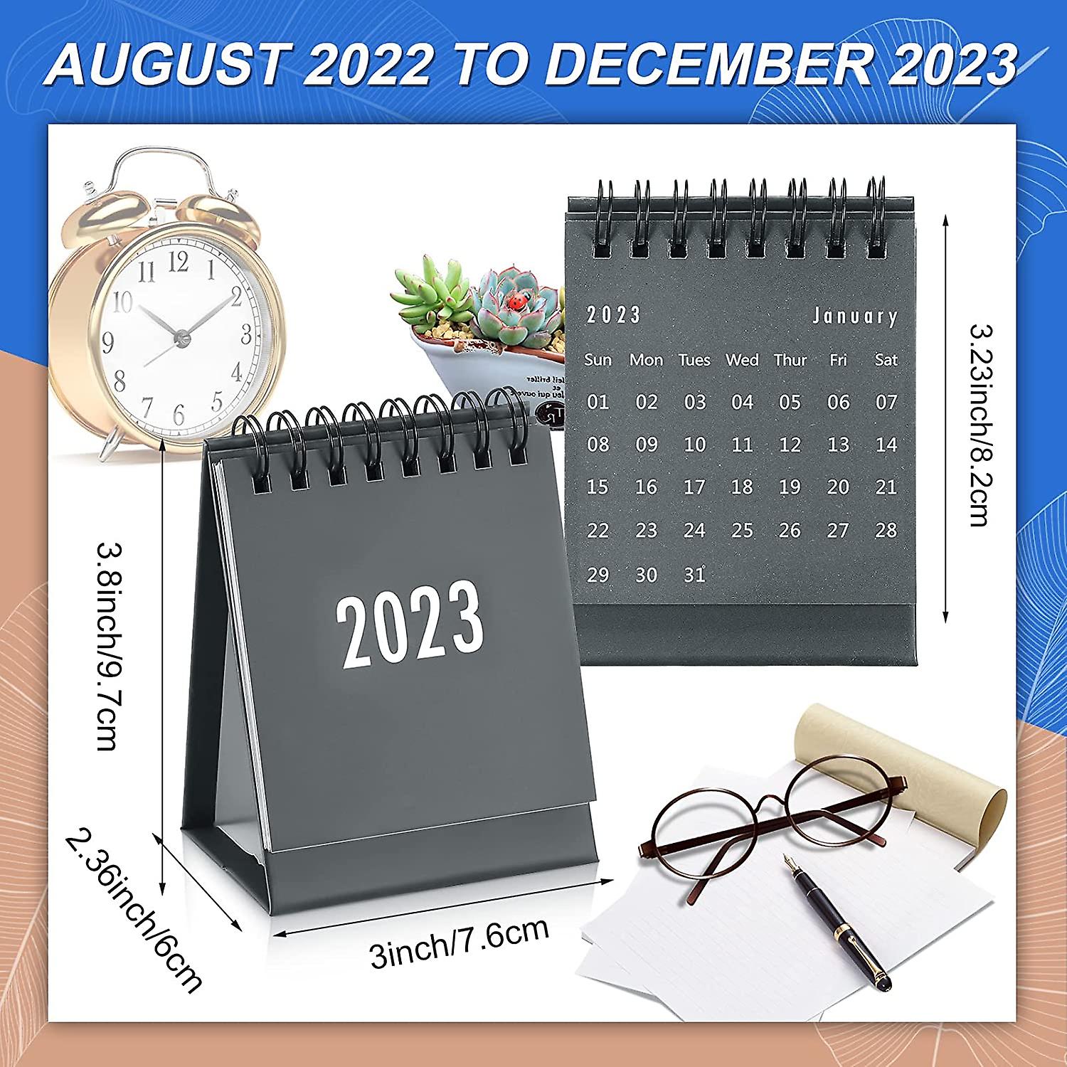 4 Pcs Mini Desk Calendar 2022-2023 August 2022 To Dec 2023 Small ...