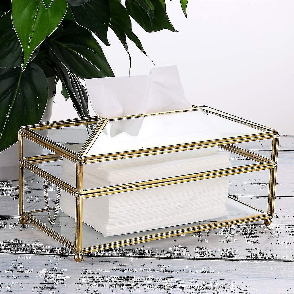 Rectangular Clear Glass Paper Tissue Box | Fruugo UK