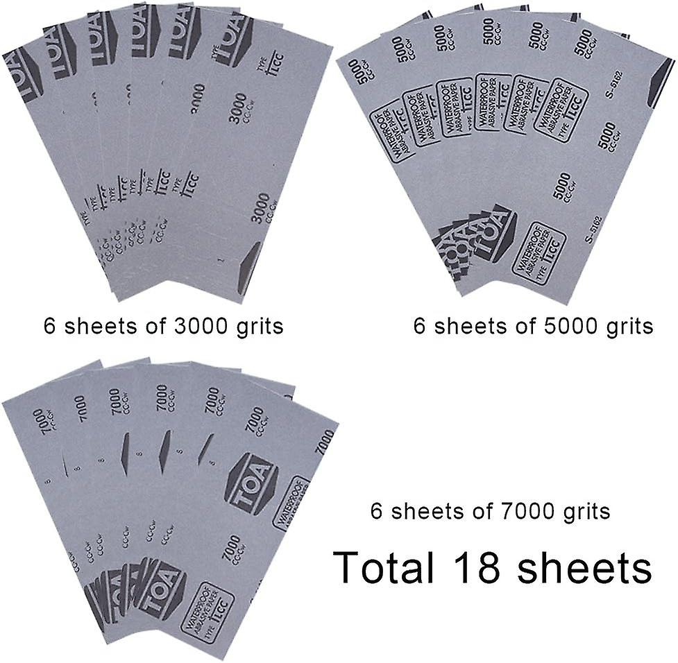 18 Pcs Wet And Dry Sandpaper 3000 5000 7000 High Grit Assorted | Fruugo UK