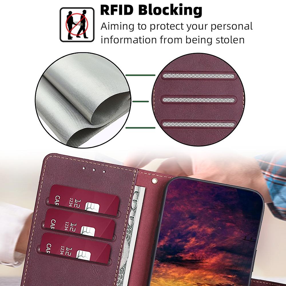 For Samsung Galaxy M34 5G/F34 5G Case RFID Blocking Leather Cover with ...