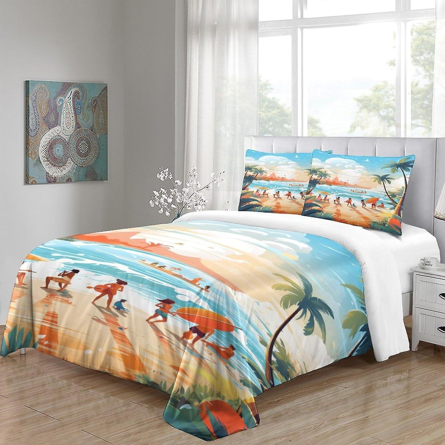 HOUKIG Sunny Beach Bedding Set 3 Piece Passionate Party Printed ...