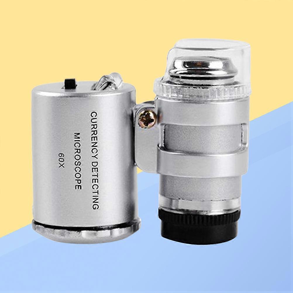 Mini 60X LED UV Light Pocket Microscope Jewelery Currency Detecting ...