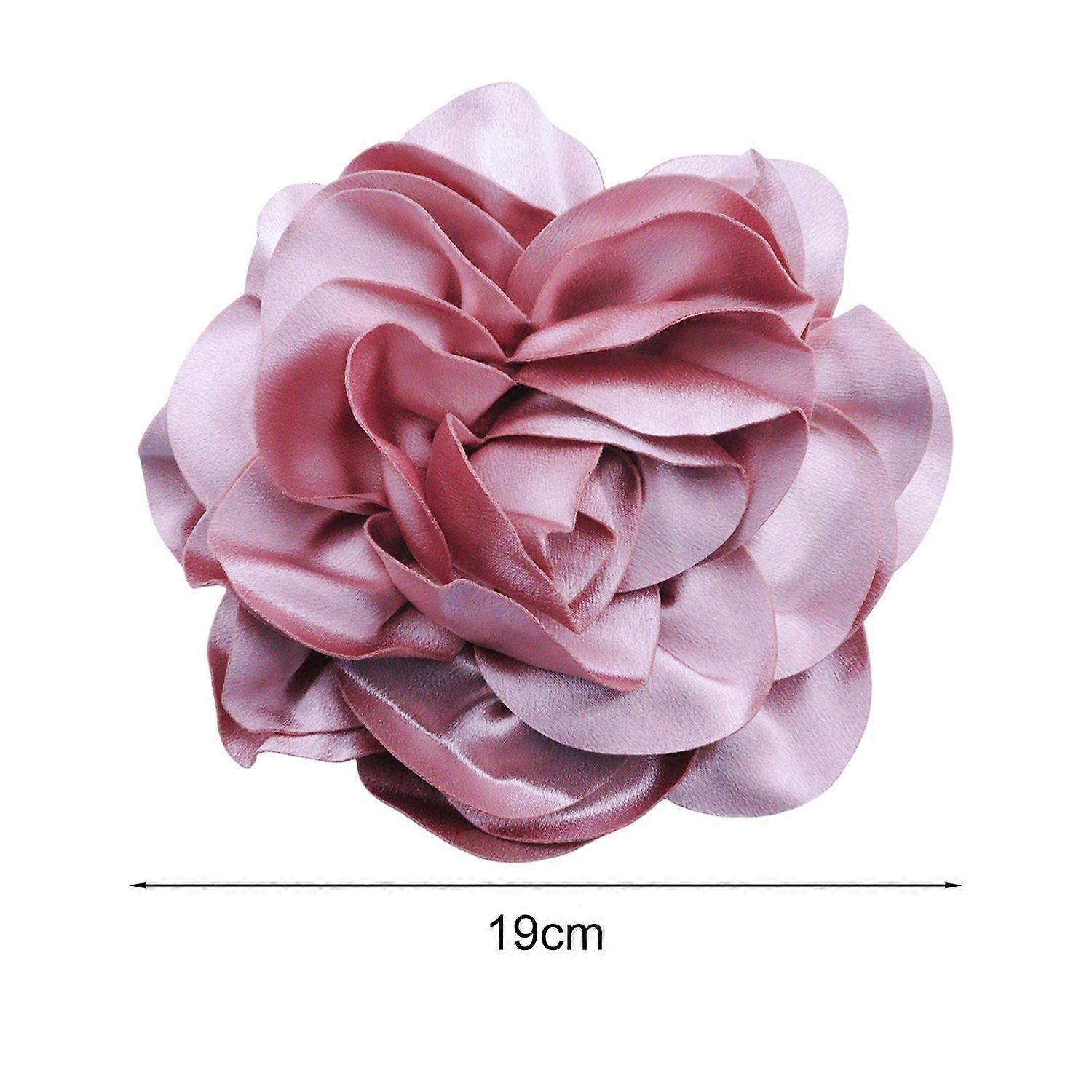 French Style Big Flower Brooch Smooth Satin Floral Pin Exquisite Lapel ...