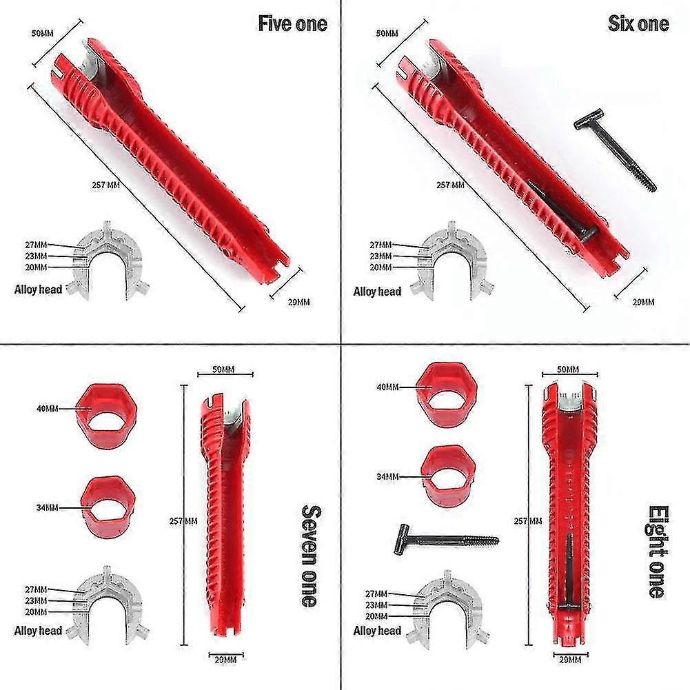 Flume Wrench Sink Faucet Key Plumbing Pipe Wrench 8 In 1 Anti-slip ...