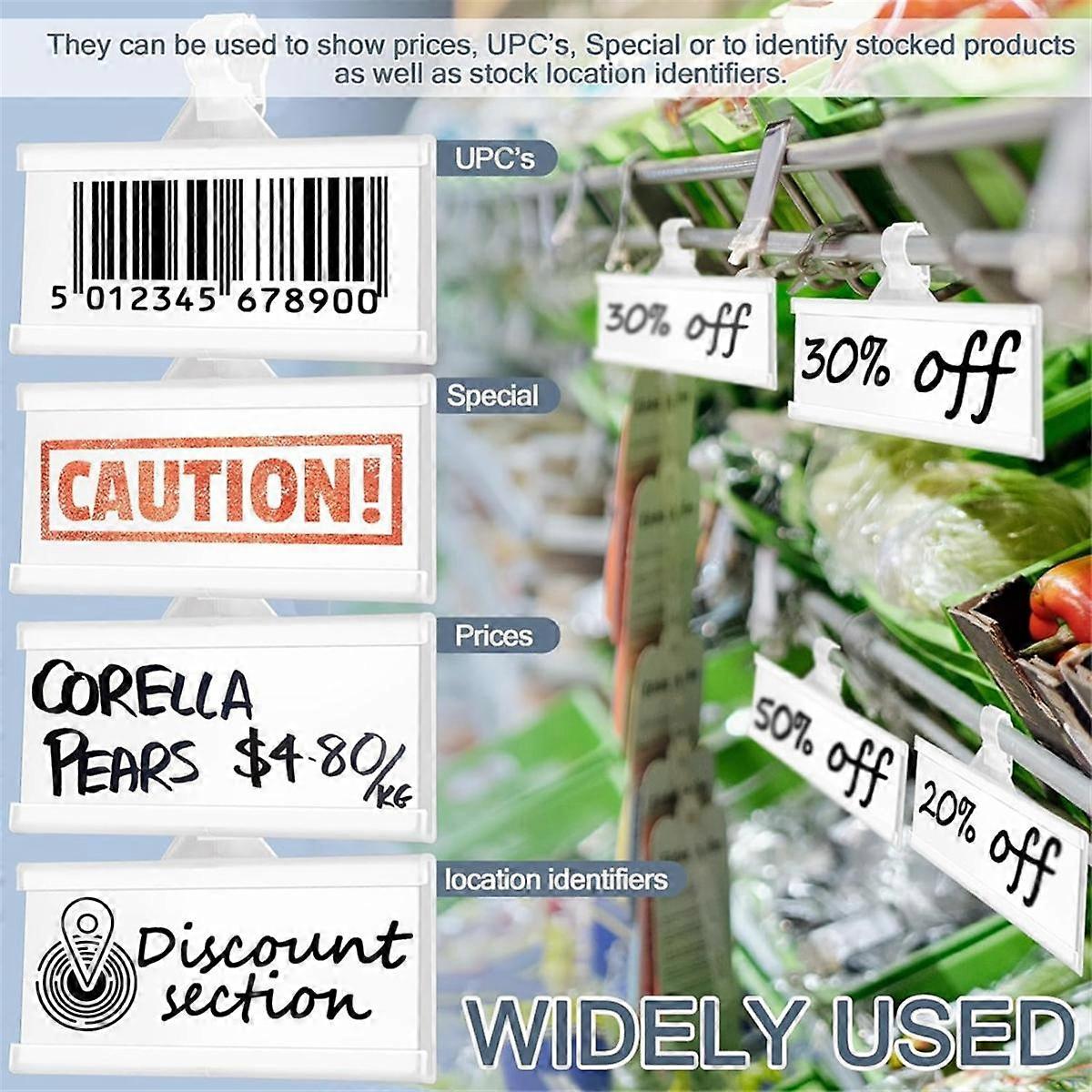 100 Pieces Plastic Wire Shelf Label Holders, Reusable Price Label ...