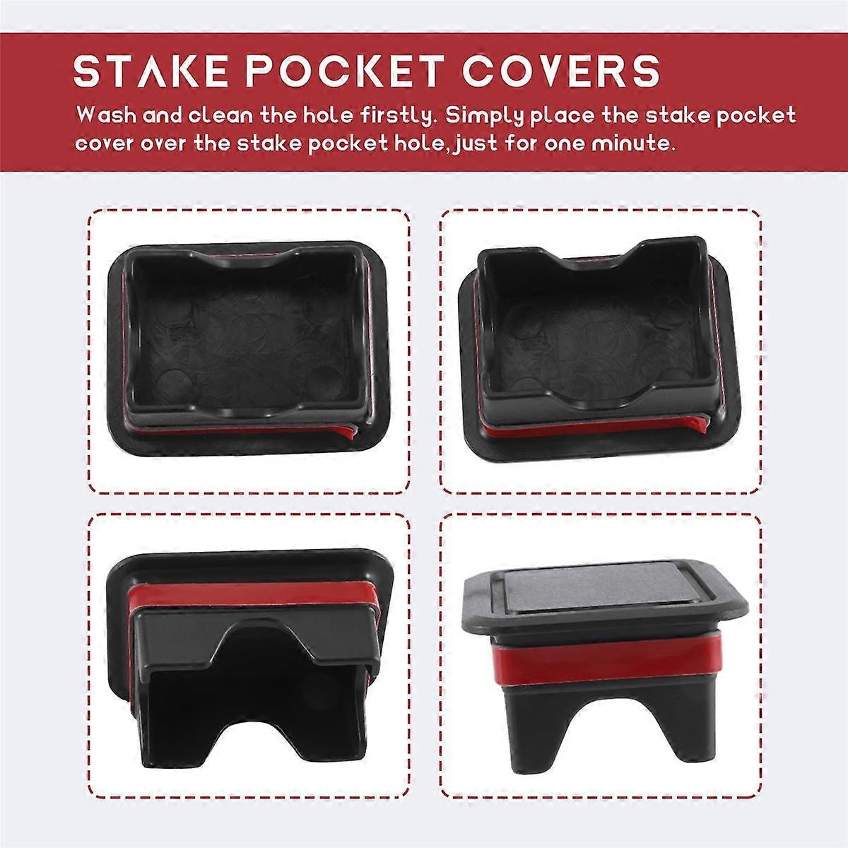 For Ram 1500 Stake Pocket Covers Rear Truck Bed Rail Stake Pocket Cover ...