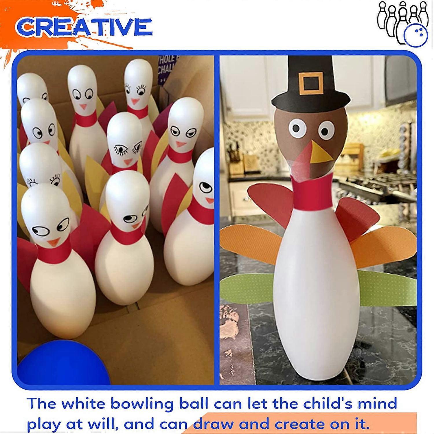 Kids Bowling Set W/10 Pins and 2 Balls for 2-4 Toddler Indoor Outdoor ...