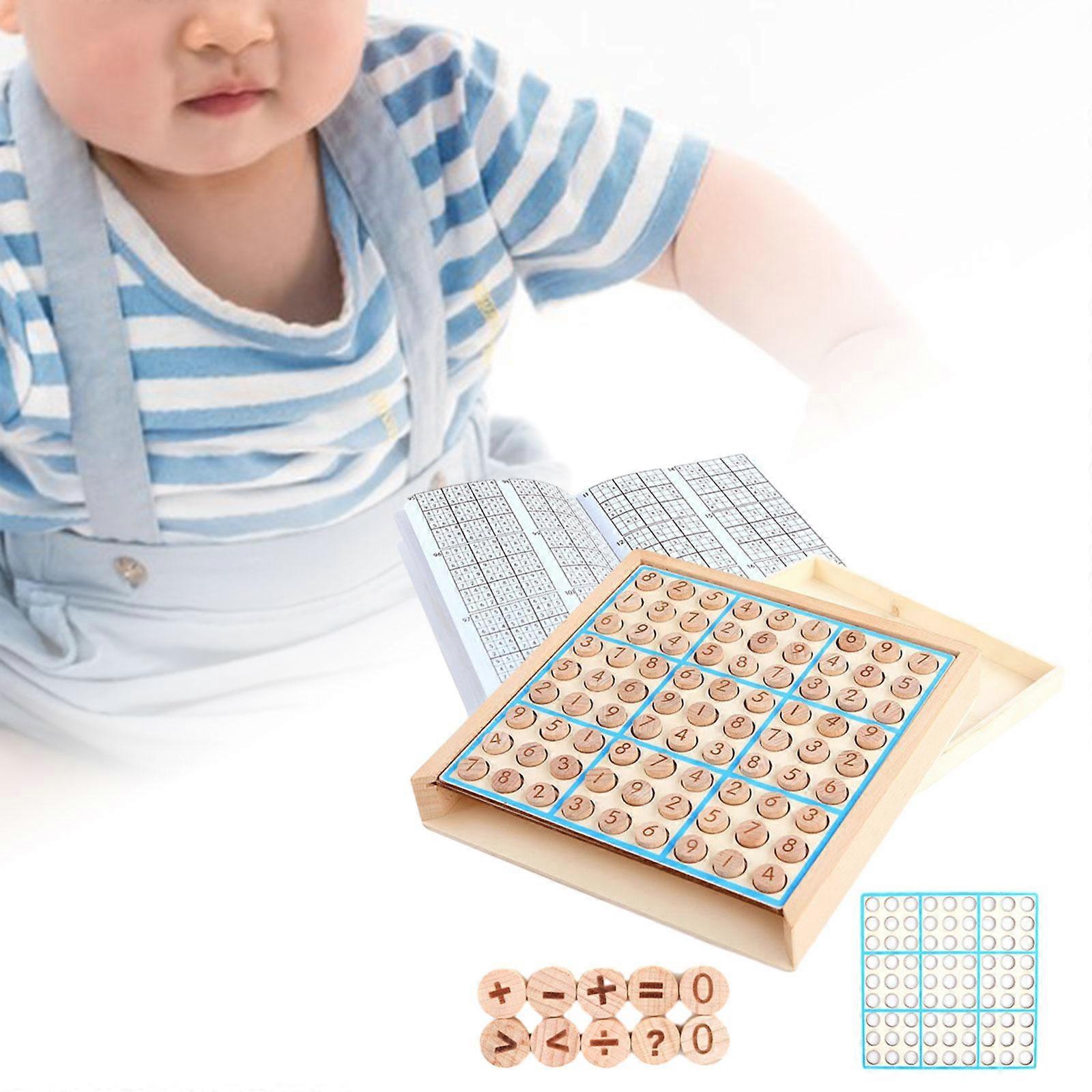 Wooden Sudoku Game Board Educational Toy Train Logical Thinking Ability ...