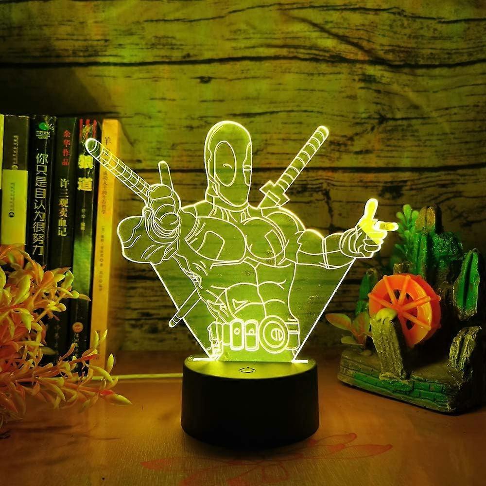 SBSG Deadpool 3D Night Light Lamp Marvel Cool Hero Multicolor Black ...