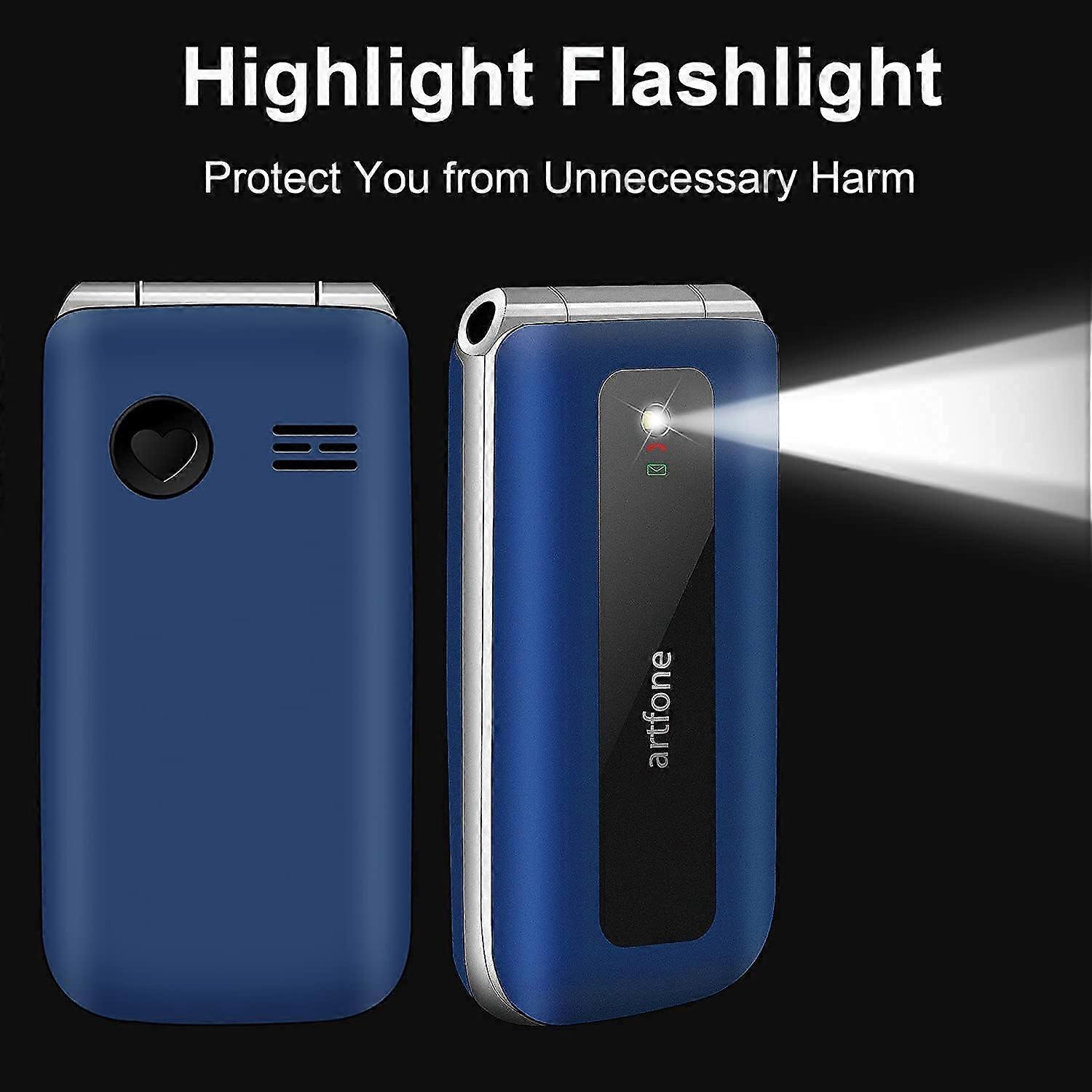 Unlocked Senior Blue Cell Phone, 2G GSM Flip Mobile Phone with Big ...