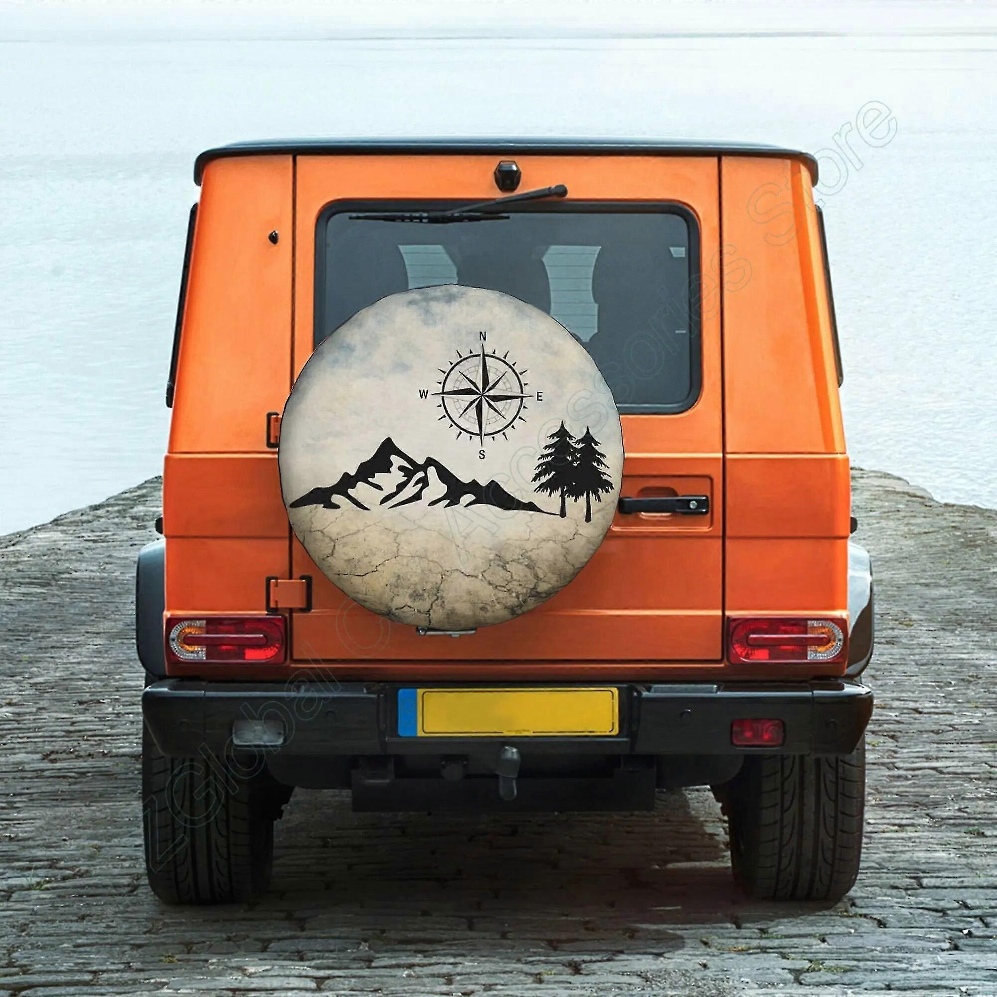 Nature Mountain Compass Spare Tire Cover Wheel Protectors For Trailer ...