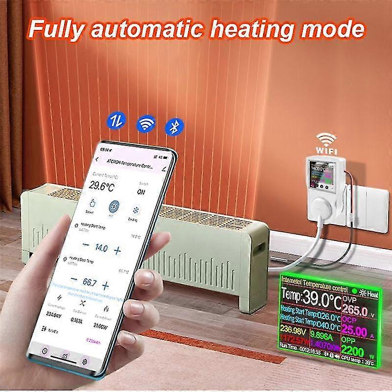 Tuya Wifi Thermostat Socket 16A AC220V Digital Temperature Controller Socket Outlet Timer Switch ...