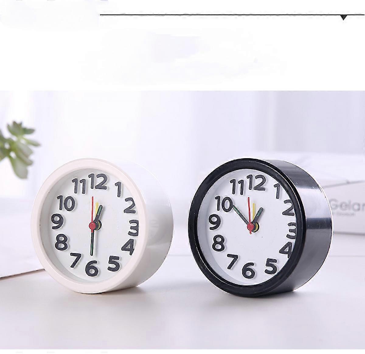 Analog Clock, Alarm Clock Battery Operated, Silent Non Ticking Desk ...