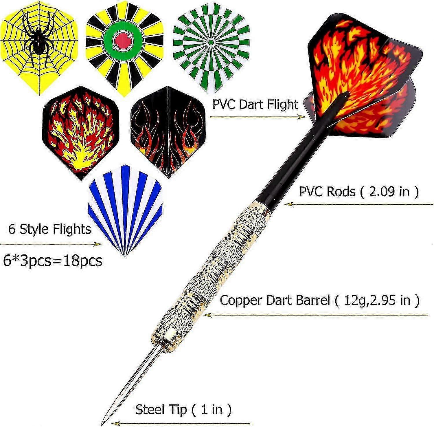 Steel Tip Dart Set, Professional Darts Metal Tips, Metal Darts For ...
