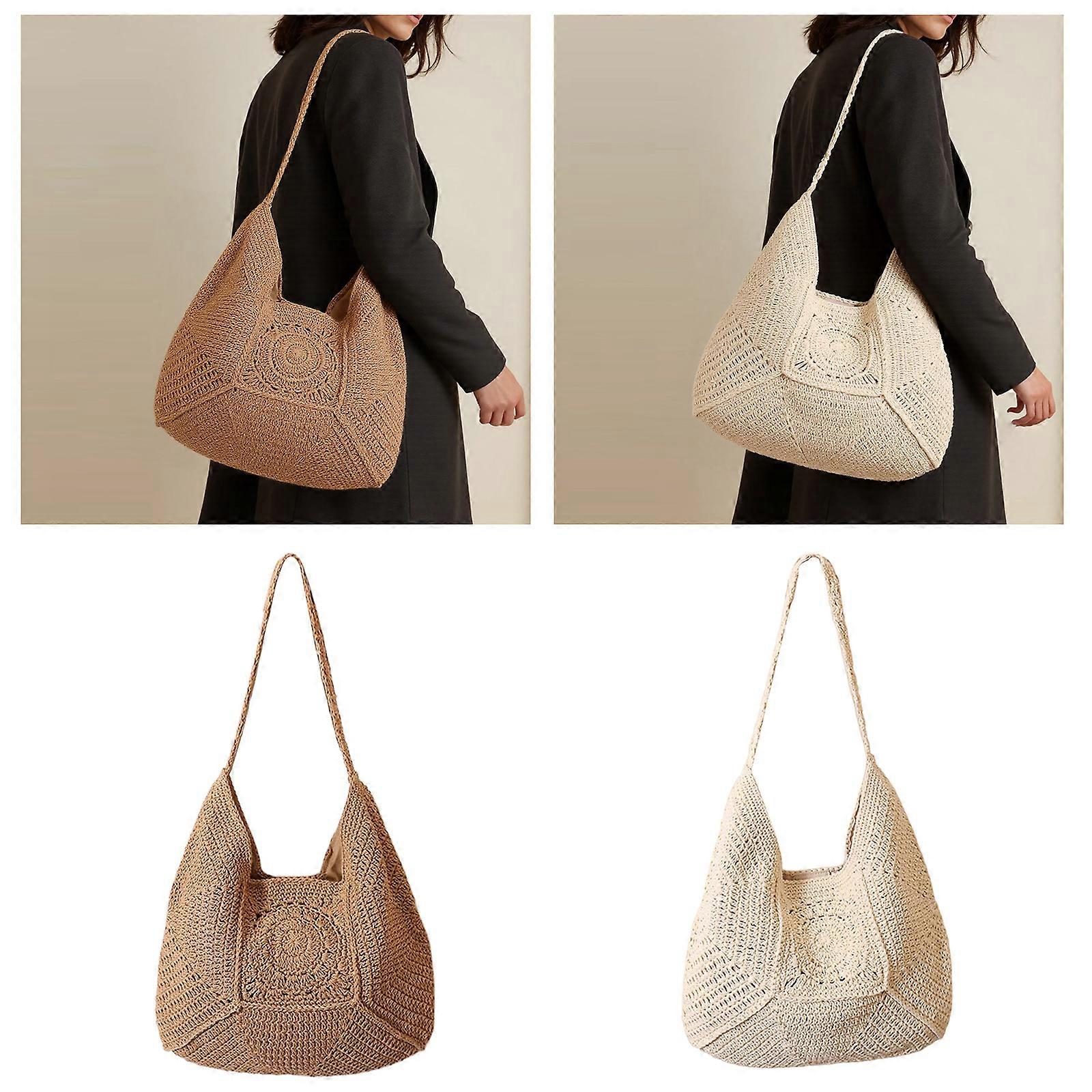 All-matching Handbag for Women Straw Shoulder Bag Large Capacity Armpit ...