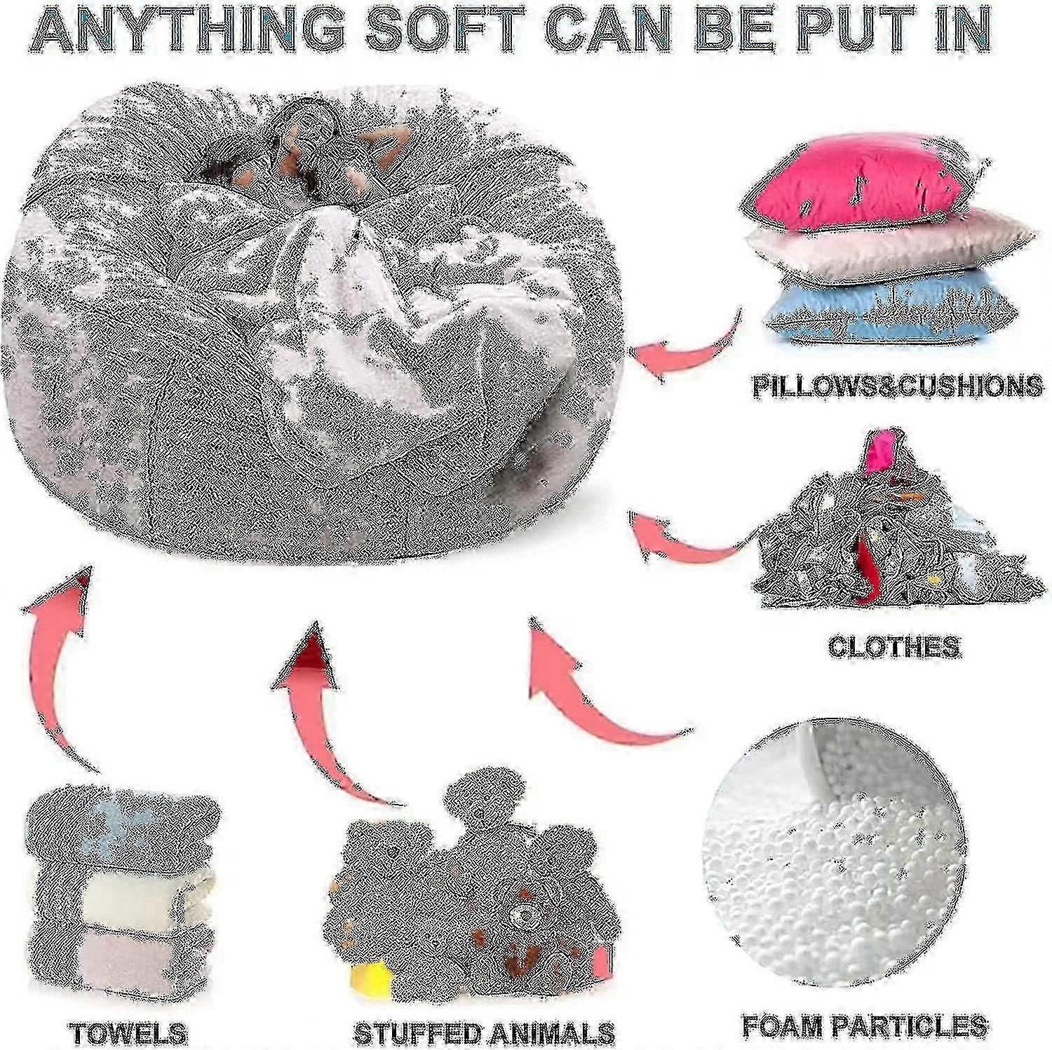 2025 Ny Extra Stor Saccosäck Stolar Soffsoffa Skydd Inomhus Lat Solstol ...