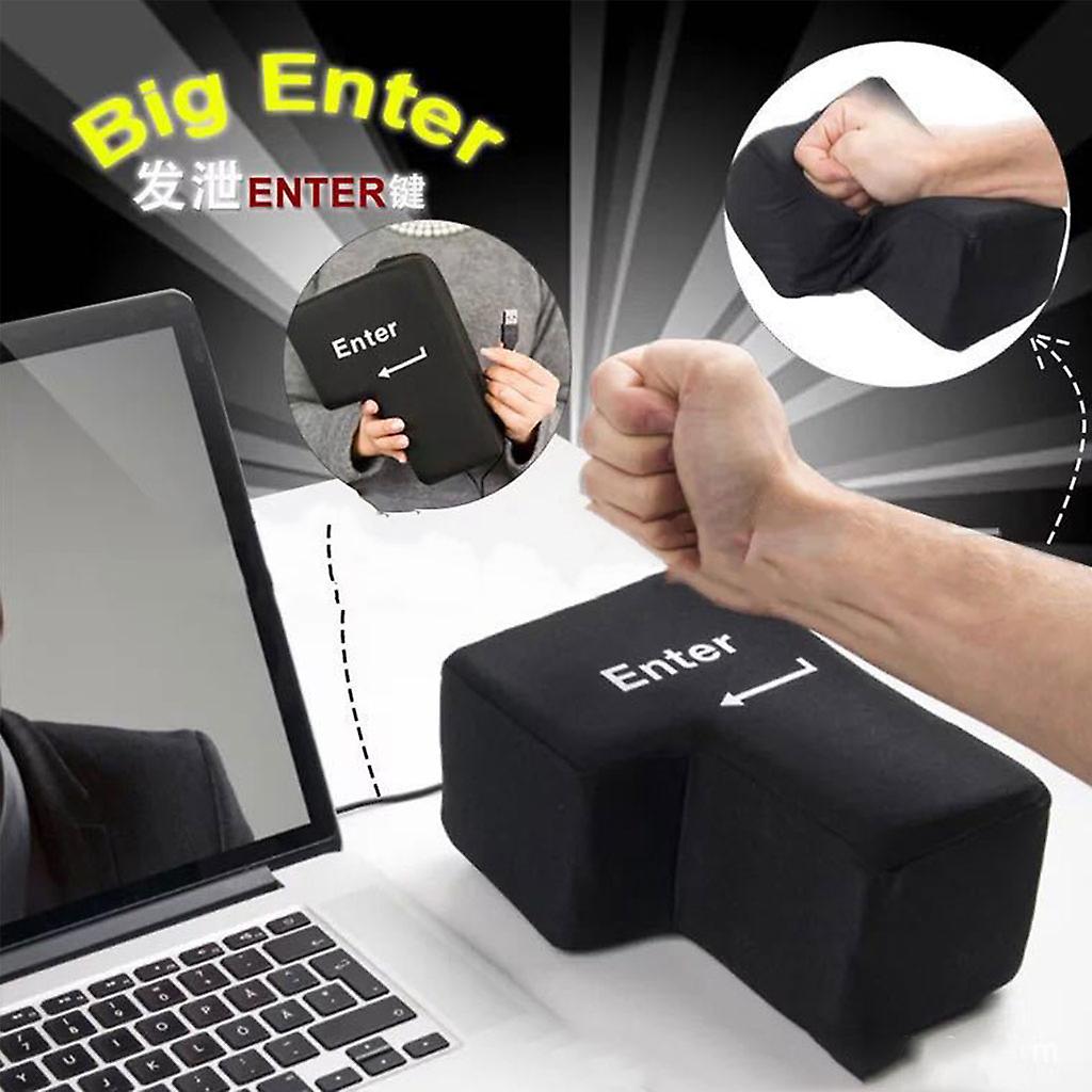 Huge Enter Key Big USB Keyboard Button Pillow Desktop Stress Reliever ...