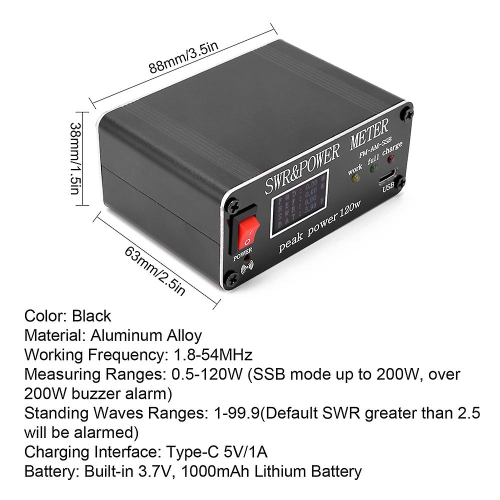 Swr Digital Power Standing Wave Meter 1.8-54mhz Shortwave Meter | Fruugo UK