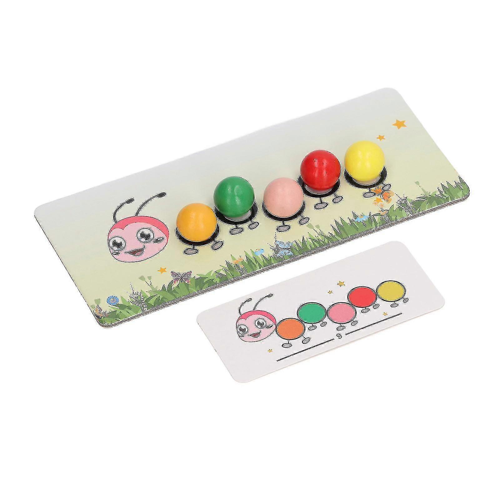 Caterpillar Clip Beads Toy Wooden Worm Caterpillar Pattern Clip Beads ...