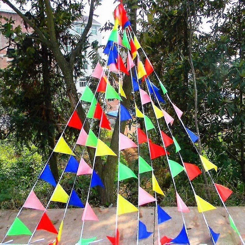100m Bunting Banner, Multicolor Flag Banners With 200 Pcs Triangle ...