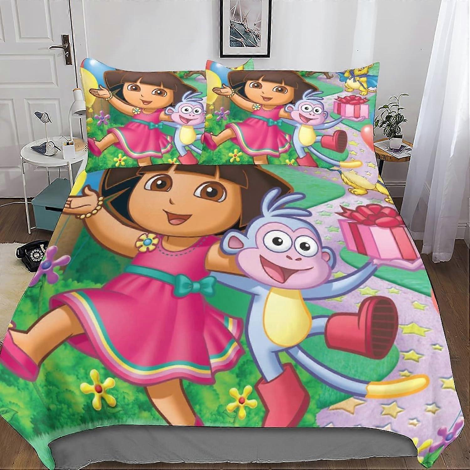 Dora The Explorer Microfiber Duvet Cover Set D,For Adults And Children ...