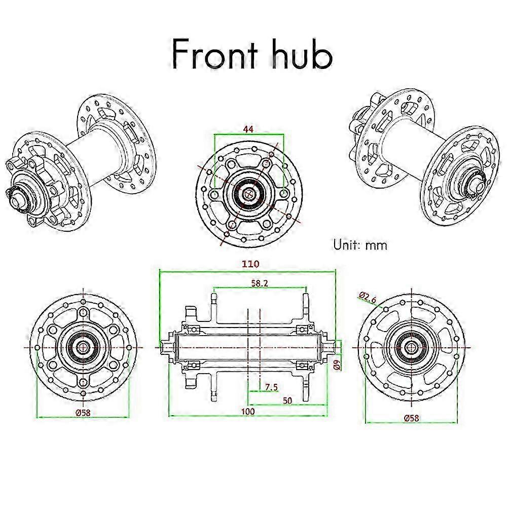 Bike Hub Set 32 Holes 7/8/9/10 Speed Mountain Bike Hub Front Rear Disc ...