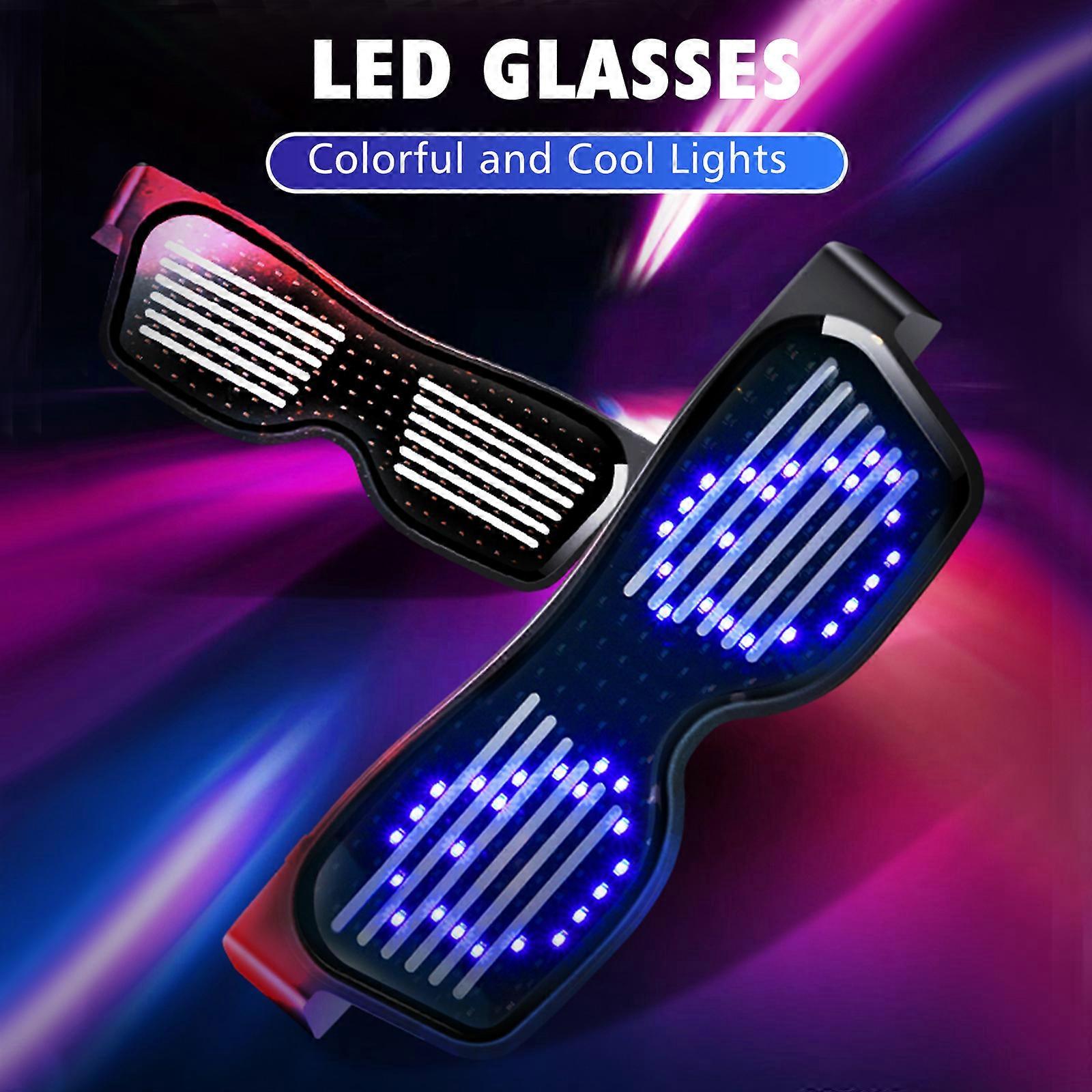LED Glasses Customizable BT LED Glasses Colorful Light Glow Glasses DIY ...