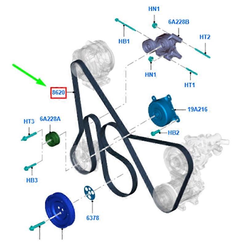 Car Engine Fan Belt Serpentine Drive Belt For Ford Ranger 22L Everest ...