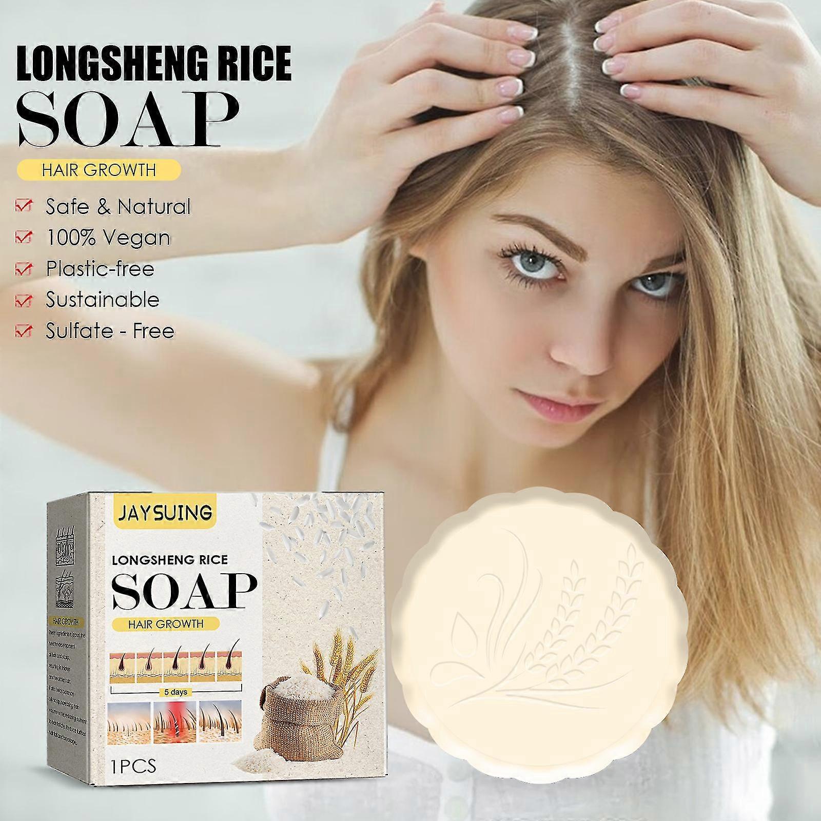 3pack Rice Water Hair Regrowth Shampoo Bar Hair Growth Soap Hair Loss ...