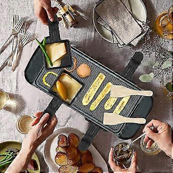 4pcs Coupelle Raclette Barbecue Et 4pcs Spatules Raclette En Bois Polon ...