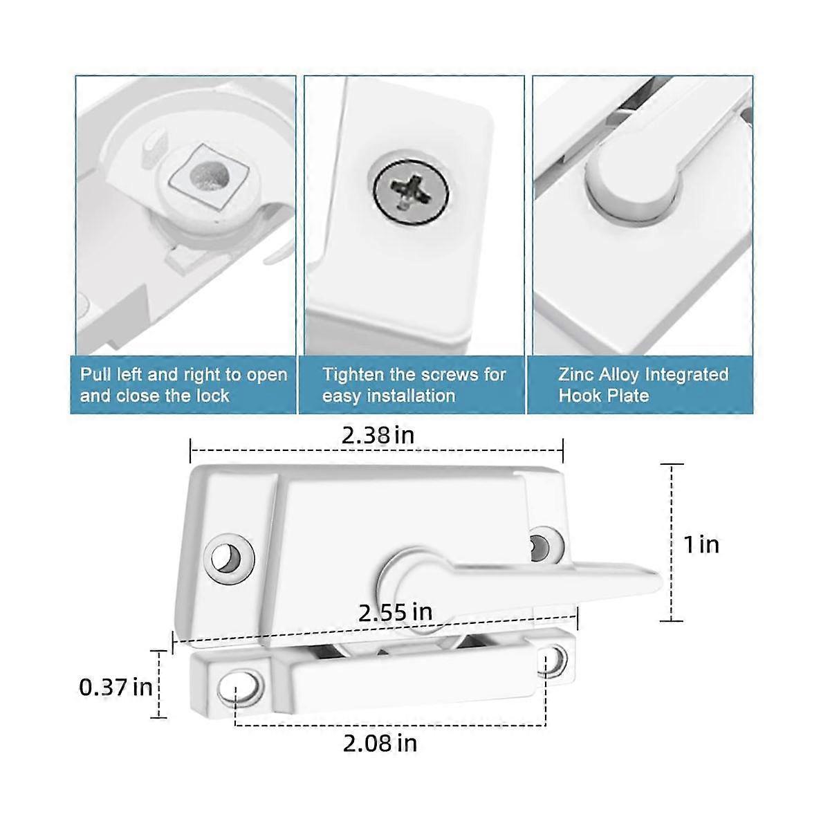 4 Pack Window Sash Locks, Window Latches Replacement Sash Locks White ...