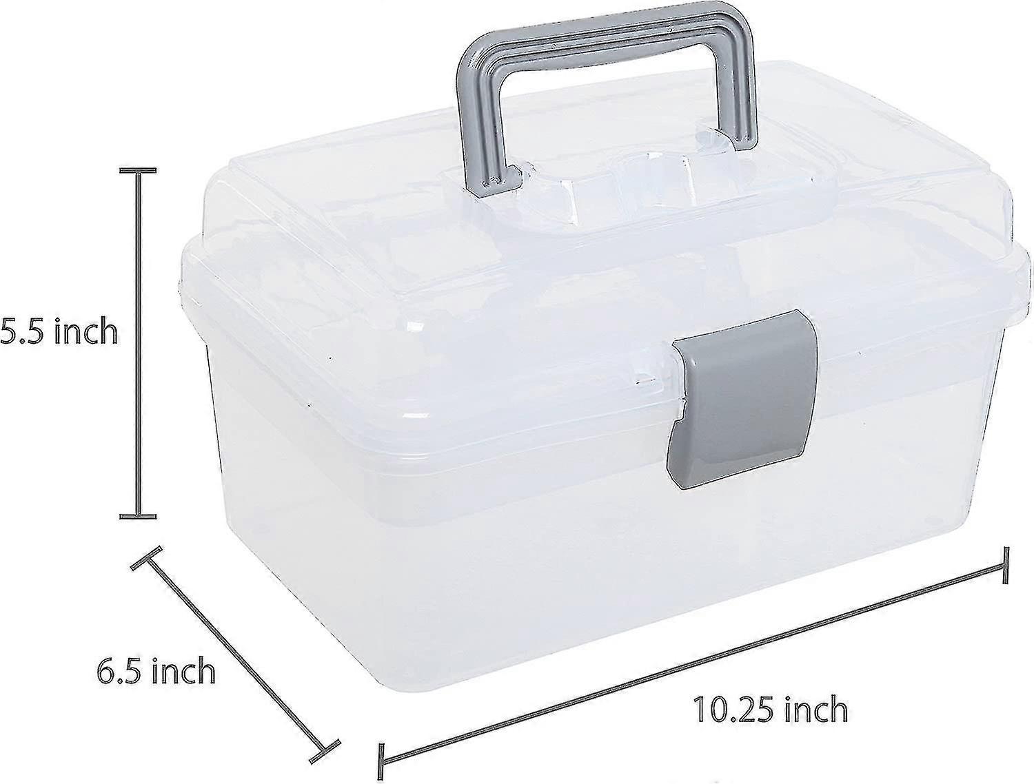 Clear Gray Multipurpose Portable Storage Box - Plastic Sewing Box, Tool ...