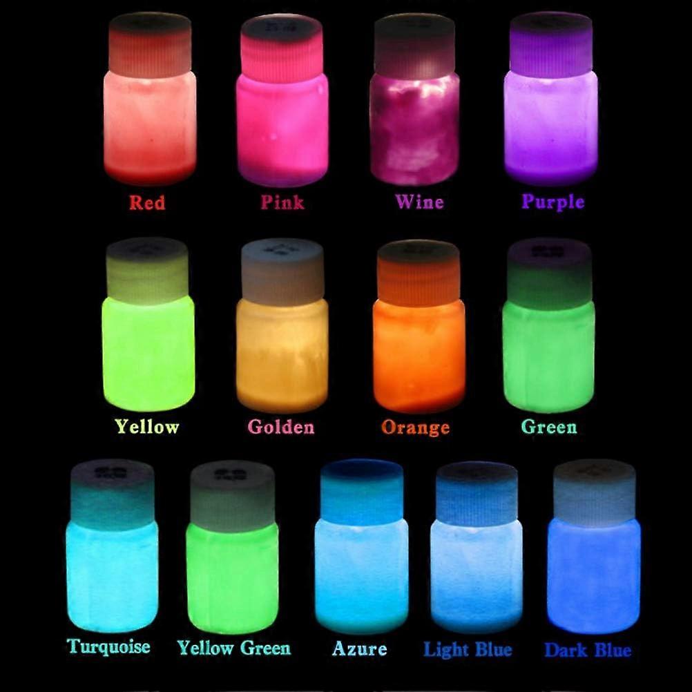 Glow in The Dark Paint Set Self-Luminous Phosphorescent Glowing Paints ...