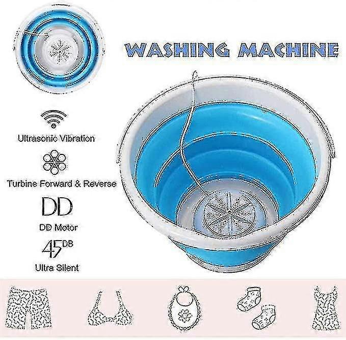 Portable Mini Washing Machine With Foldable Tub Compact Ultrasonic ...