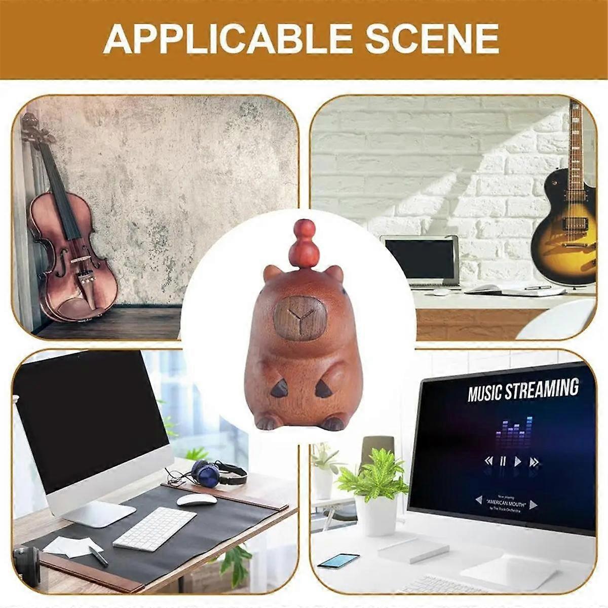 Wood Animal Statues Miniature Wooden Capybara Figurine Ornament ...