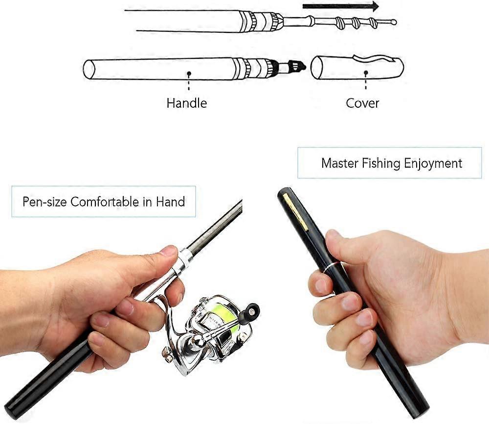 Fishing Rod Reel Combo Mini Pen Fishing Rod Kit Telescoping Fishing Rod ...