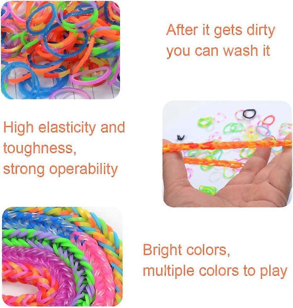 Diy Rubber Bands Set, 1500 Colorful Rubber Bands Starter Set Box With ...