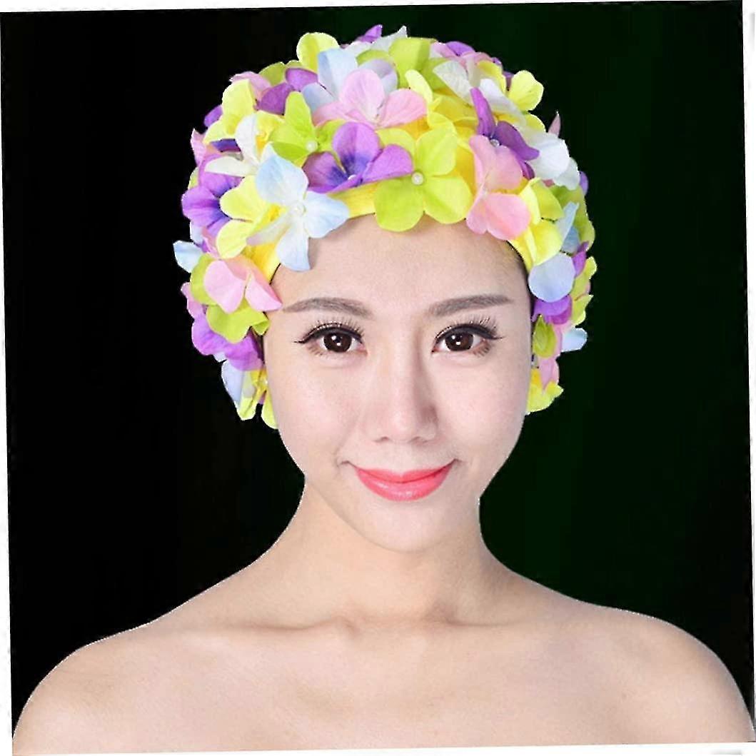 Blume Badekappe Blütenblatt Badekappen Für Frauen Haarpflege Kappe ...