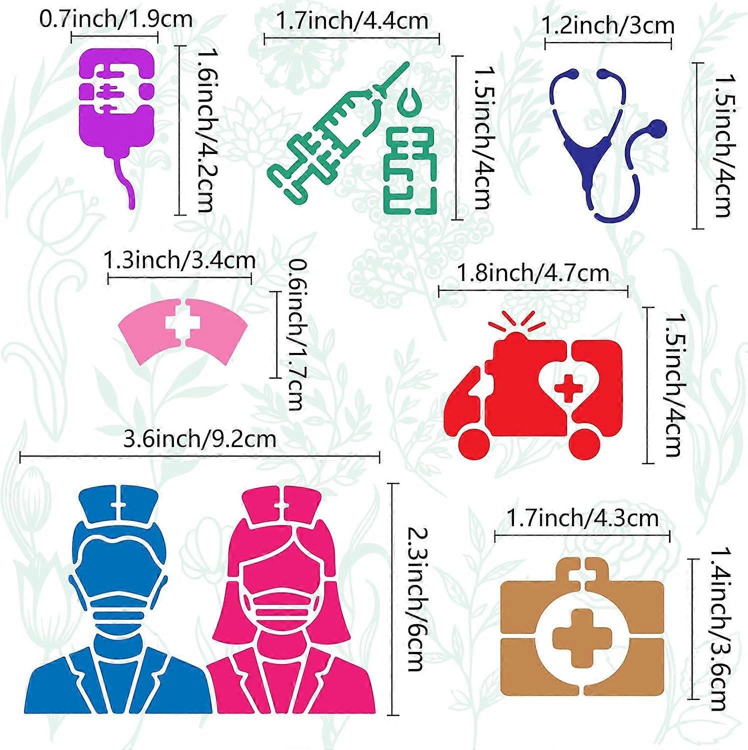 Nurse Metal Stencils Medical Themed Nurse's Day Syringe Thermometer ...