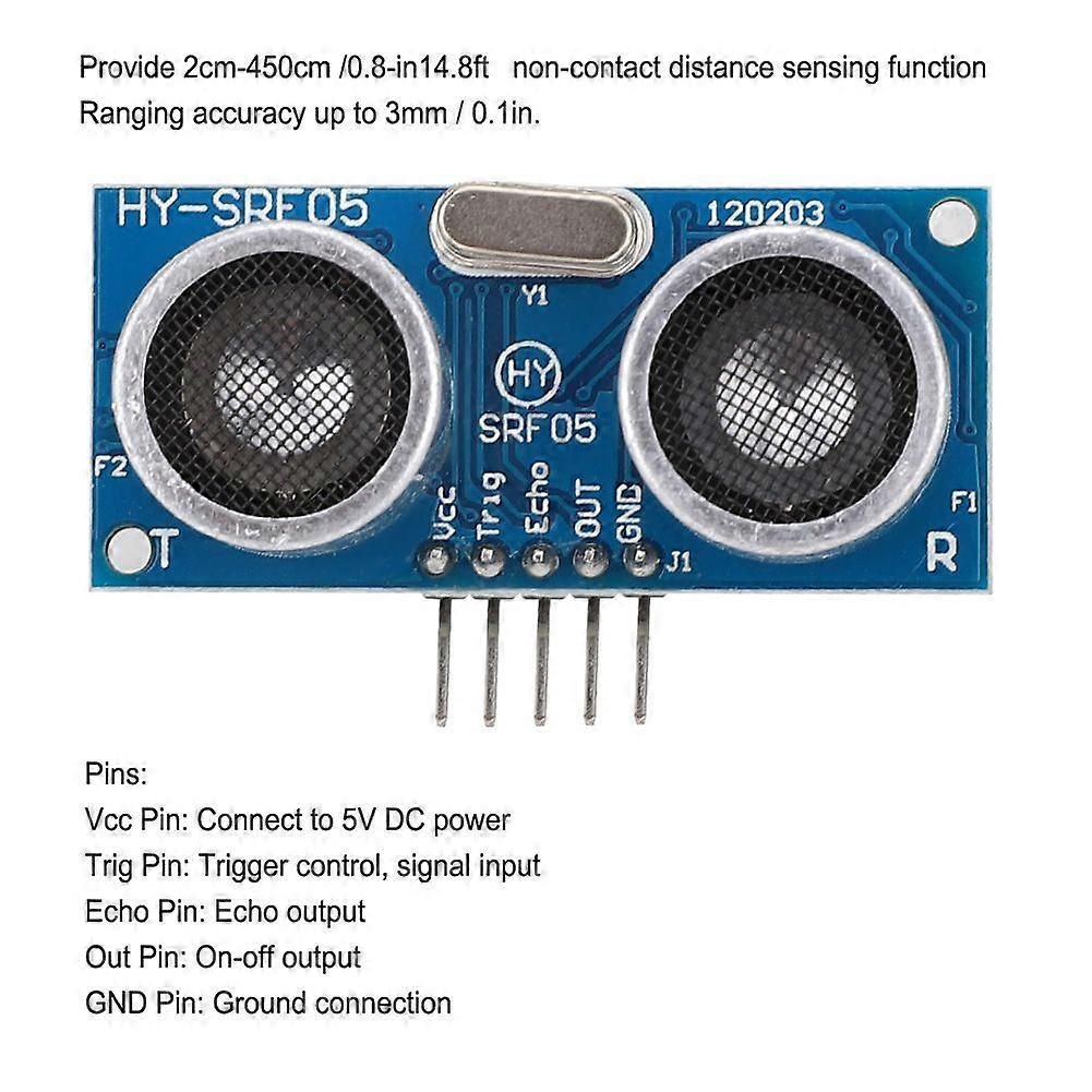 HY-SRF05 Five Pin Ultrasonic Ranging Sensor Distance Measuring Module ...
