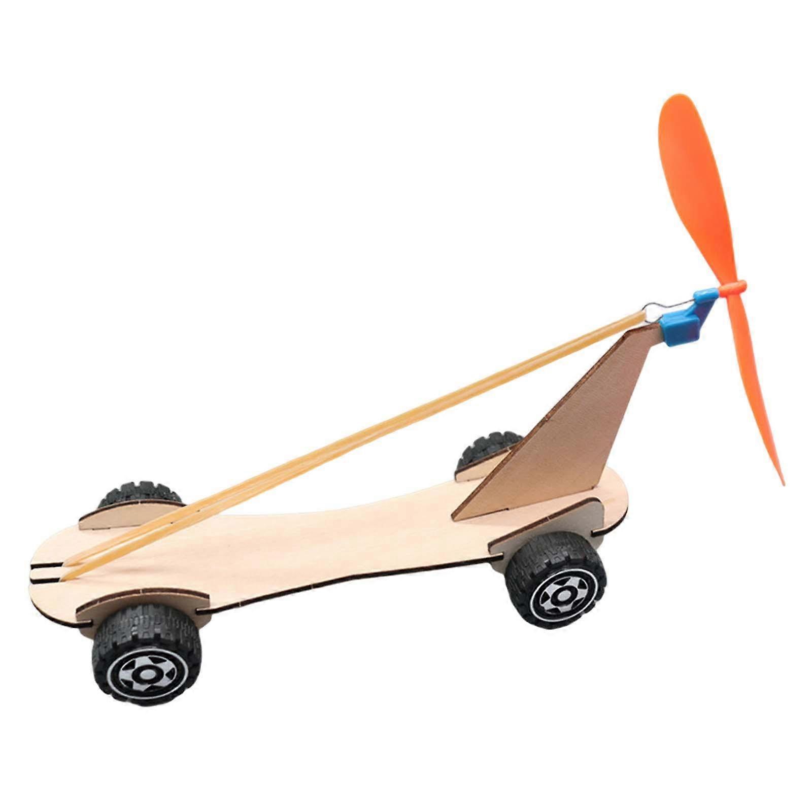 Wooden Science Experiment Model Set Wood Rubber Band Propeller Car for ...