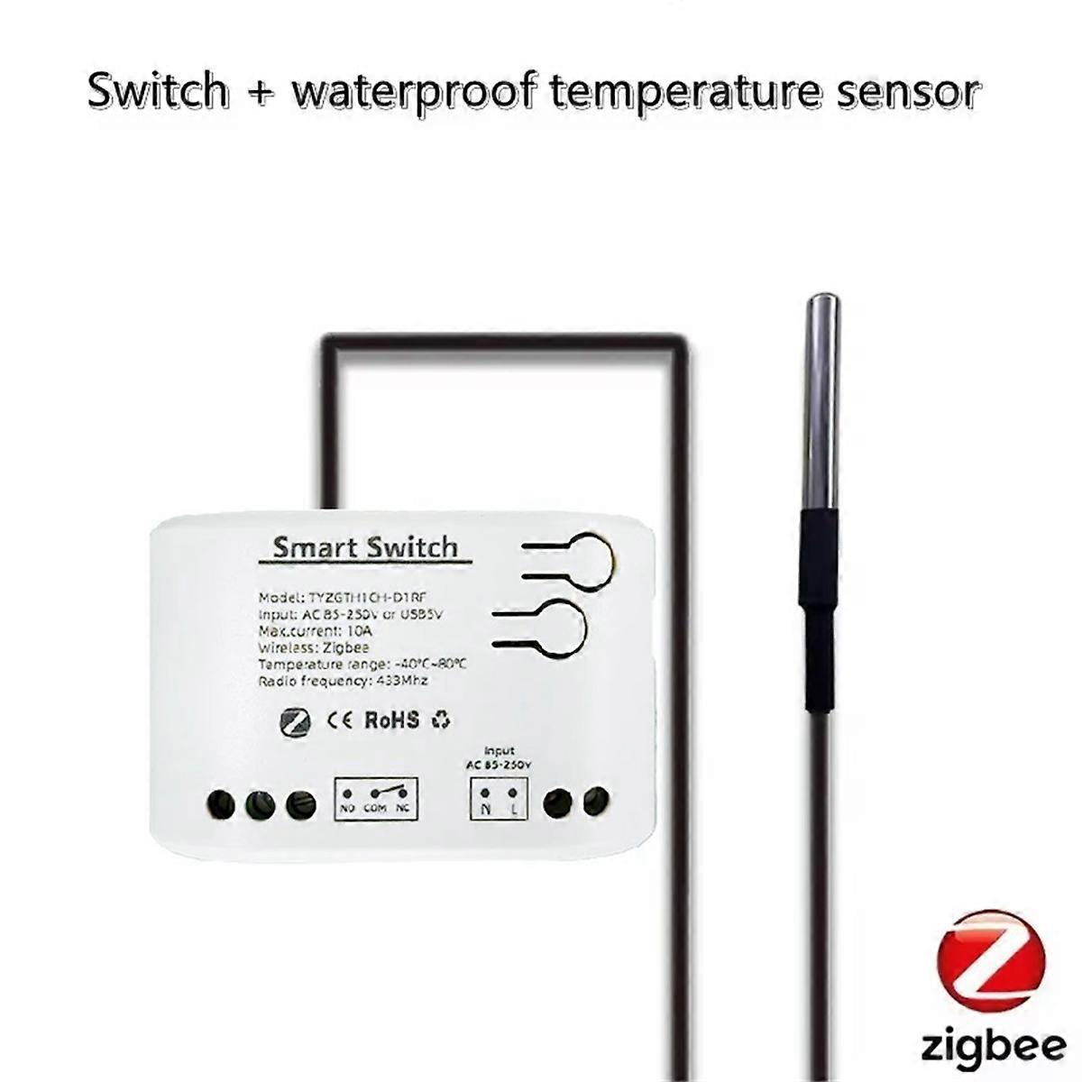 Tuya Smart Zigbee Switch with Temperature Sensor Passive Dry Contact ...