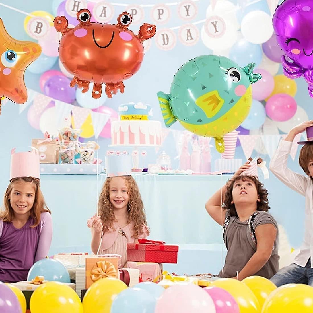 5 Pieces Cartoons Ocean Animals Foil Balloon Large Starfish Crab ...