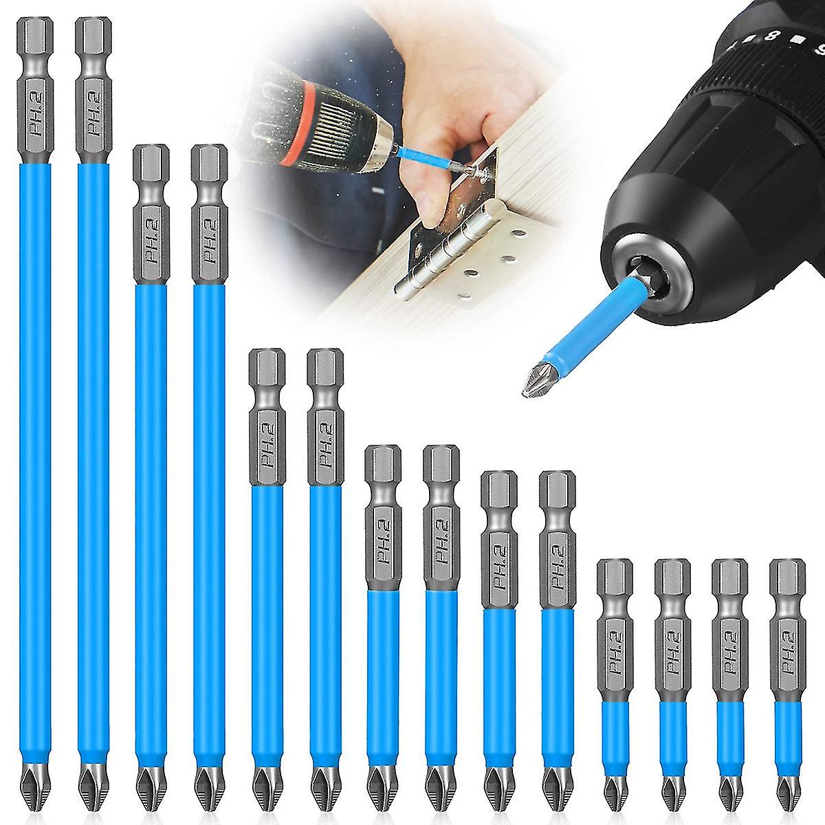 14 Pcs Magnetic Anti Slip Screwdriver Set Impact Driver Bit Set 1/4 ...