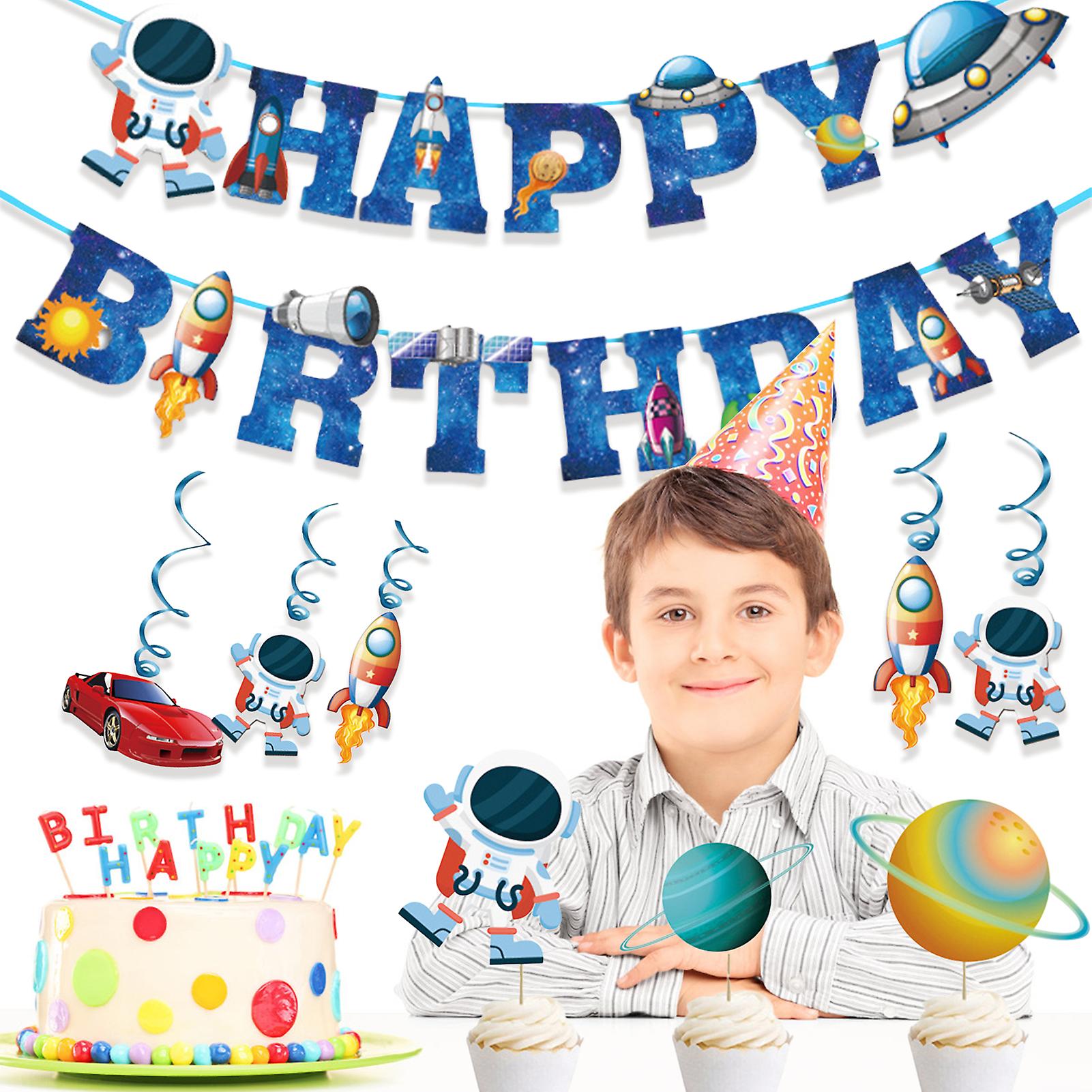 Space Party Decorations Set Astronaut Spaceship Theme Happy Birthday ...