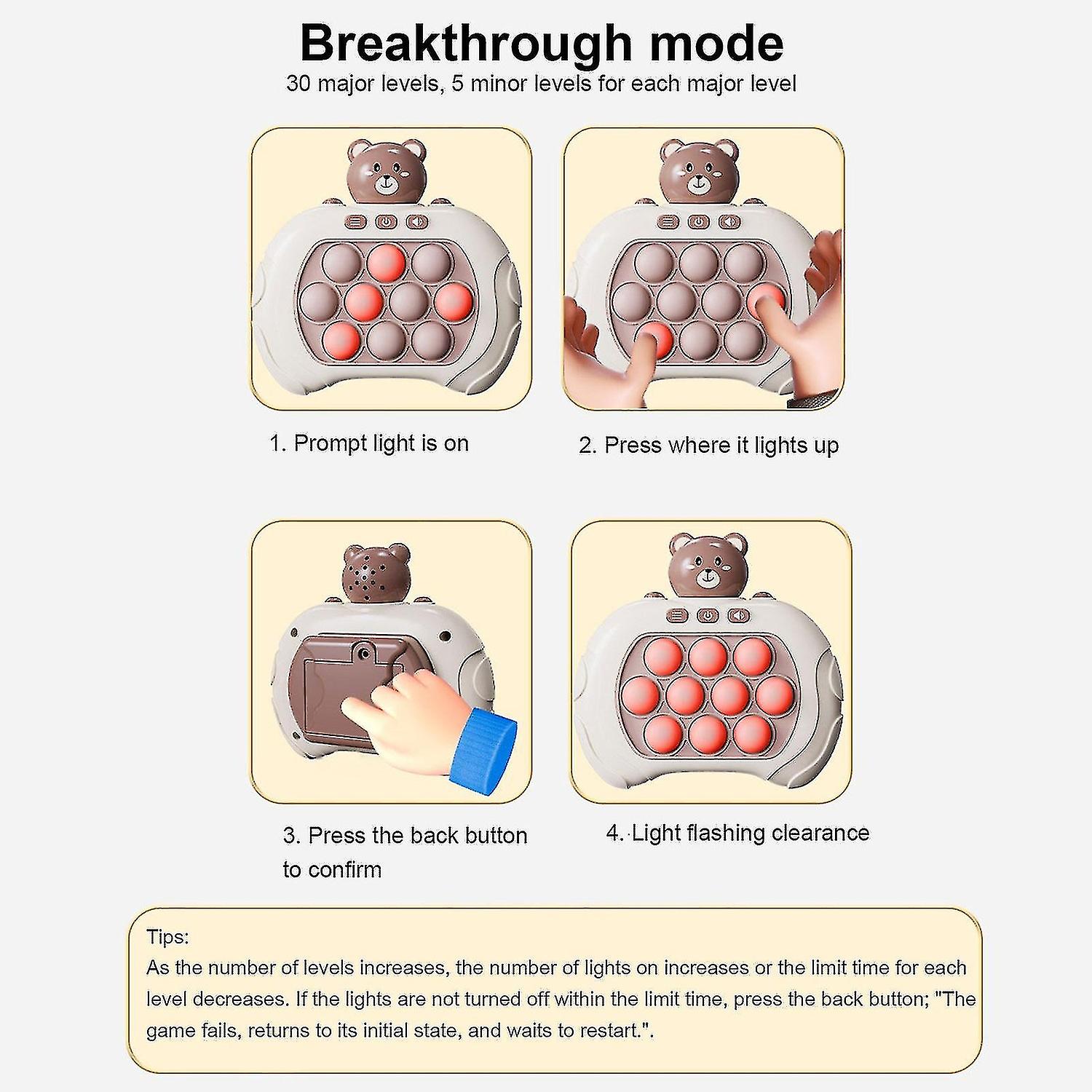 Pop Push It Game Controller Bubble Sensory Fidget Toy Electronic Whack ...