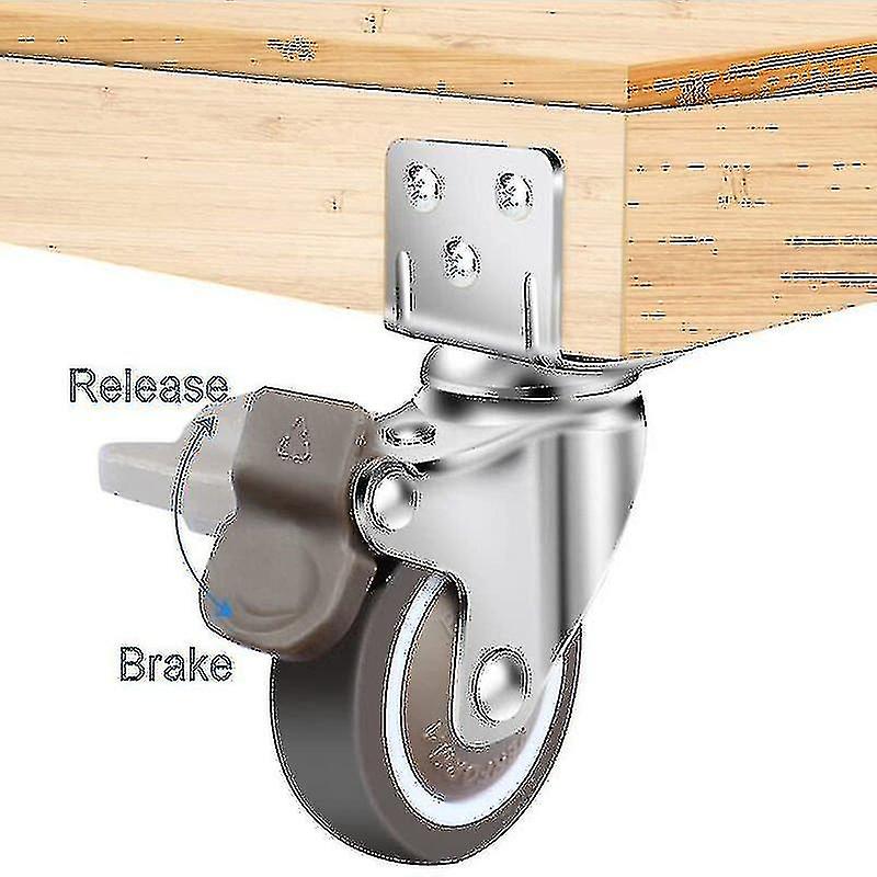 4 Small Furniture Casters 32mm Swivel Caster With Brake And L-mount ...